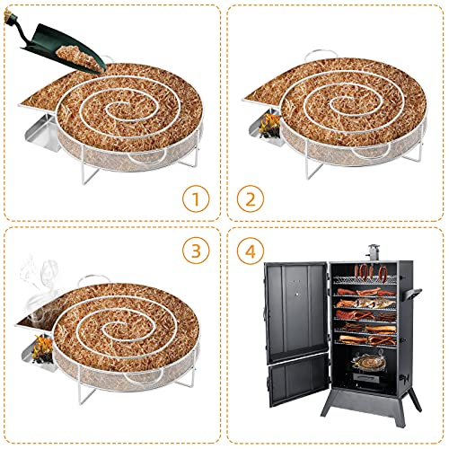 apwang Cold Smoke Generator, 8" Pellet Smoker Tray for Any BBQ Grill, for Smoking Cheese, Fish, Salmon, Pork and More, 4-7 Hours of Smoke Time