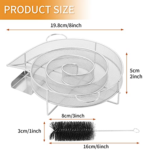 apwang Cold Smoke Generator, 8" Pellet Smoker Tray for Any BBQ Grill, for Smoking Cheese, Fish, Salmon, Pork and More, 4-7 Hours of Smoke Time