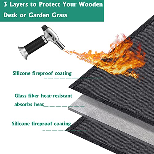 Marvonovo Grill Mats for Outdoor Grill, 60 x 48 Inches Fireproof Mat for Under Fire Pit, Double-Sided Oil-Proof Mats for Fire Pit, Glass Fibre Fire Pit Mat for Charcoal, Gas Grills, Smokers, BBQ