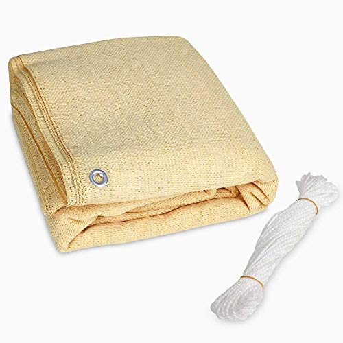 Bakaji 2832424 Wind Deflectors for Balcony Roof Rails in Hdpe Heavy Duty, UV Protection 90%, Eyelet Attachment, 12 m Rope Included, Off-White, 500 x 90 cm, Ecru