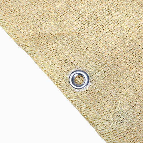 Bakaji 2832424 Wind Deflectors for Balcony Roof Rails in Hdpe Heavy Duty, UV Protection 90%, Eyelet Attachment, 12 m Rope Included, Off-White, 500 x 90 cm, Ecru