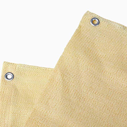 Bakaji 2832424 Wind Deflectors for Balcony Roof Rails in Hdpe Heavy Duty, UV Protection 90%, Eyelet Attachment, 12 m Rope Included, Off-White, 500 x 90 cm, Ecru