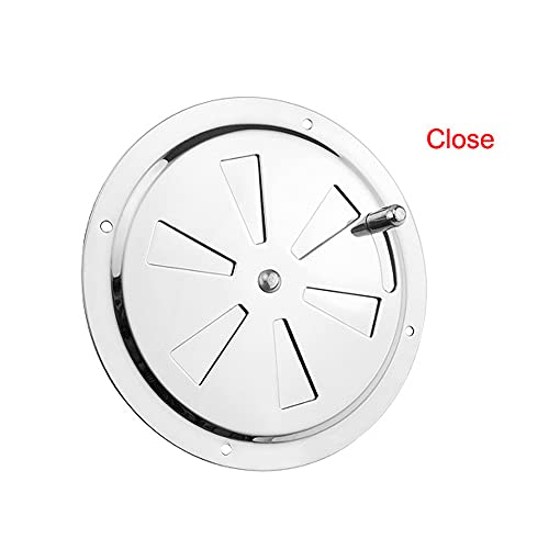 HNHN 4'' BBQ Smoker Air Vent, Stainless Steel Pinwheel Grill Smoker Exhaust Vent Stove Air Vent Damper, silver
