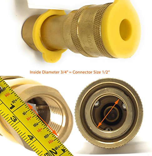 12 Feet 1/2" QDD+NG 144" Hose Natural Gas and Propane Conversion Kit [2585] 1/2" Quick Disconnect Low Pressure Hose Assembly for Outdoor Use Grill Griddle Smoker Fire Pit Pizza Oven Generator Heater