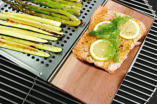 Outset 76502 Cedar Plank Holder and Grill Grid, Silver
