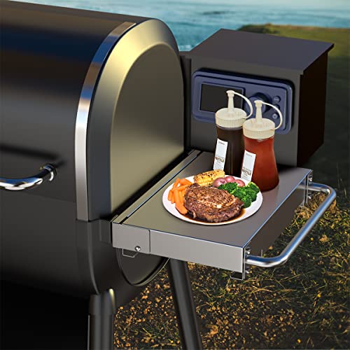 Folding Side Shelf Grill Side Table for Weber SmokeFire EX4 EX6 Grills -304 Stainless Steel Grill Side Shelf 7001