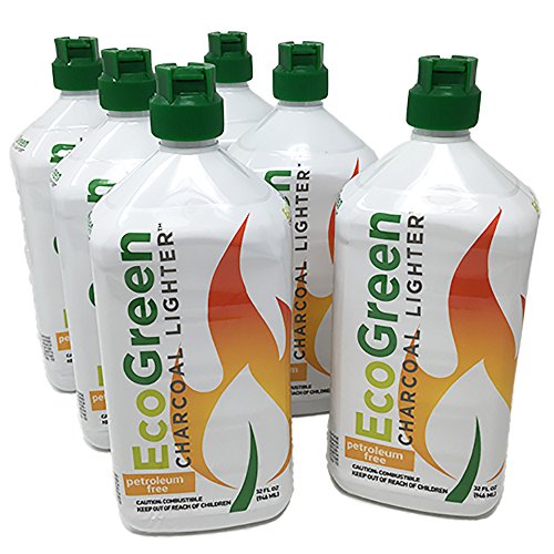 EcoGreen Natural Charcoal Starter Lighter Fluid, Petroleum Free BBQ Fire Starter and Grill Starter for Charcoal Grills, 100% Natural Charcoal Lighter Fluid (6 Pack)