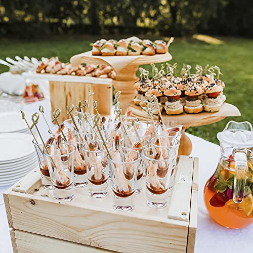 Minisland 200 Pcs Premium Bamboo Cocktail Toothpicks 4.7 and 6 Inch Long Knotted Skewers for Fruit Kabobs, Appetizers, Sandwiches, Drinks -MSL137