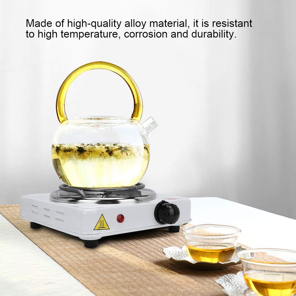 ANGGREK Electric Coil, 1000W Electric Hot Household Mini Portable Electric Stove Heater Heating Plate for Coffee Tea White (US Plug 110V)