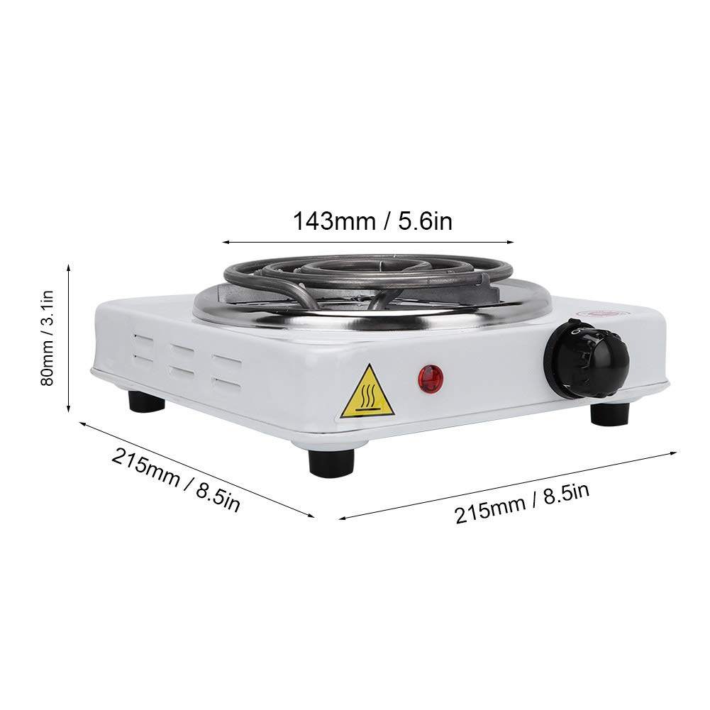 ANGGREK Electric Coil, 1000W Electric Hot Household Mini Portable Electric Stove Heater Heating Plate for Coffee Tea White (US Plug 110V)