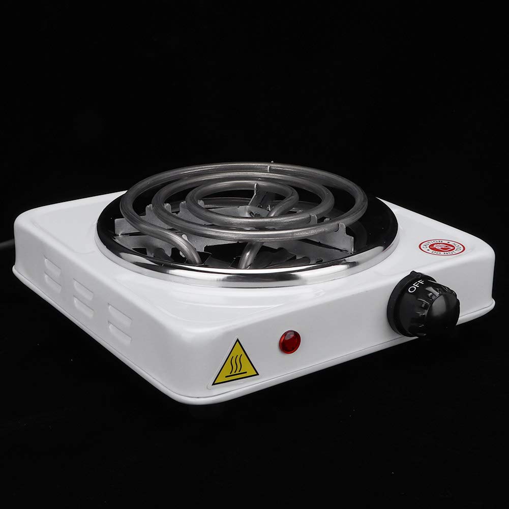 ANGGREK Electric Coil, 1000W Electric Hot Household Mini Portable Electric Stove Heater Heating Plate for Coffee Tea White (US Plug 110V)