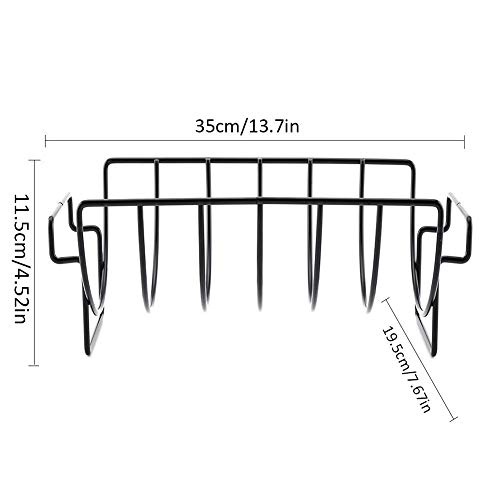 Kona Rib Racks for Grilling and Smoking - Easy to Clean Reversible Non-Stick BBQ Smoker Rib Rack for Smoking Up to 6 Full Racks of Ribs, Perfect Smoker Accessories Gifts for Men