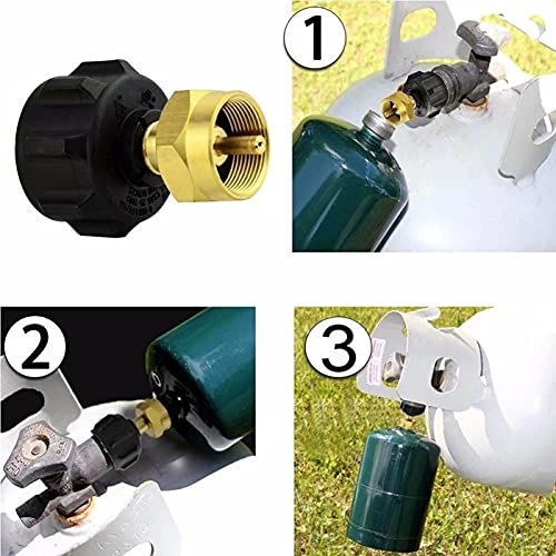 Seihao 2 Pcs Propane Refill Adapter LP Gas Cylinder Tank Coupler Universal for QCC1 / Type1 Propane Tank and 1 lb Throwaway Disposable Cylinder Solid Brass Propane Bottle Connector