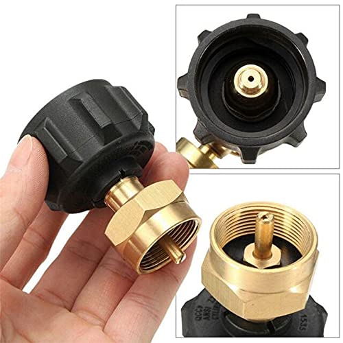 Seihao 2 Pcs Propane Refill Adapter LP Gas Cylinder Tank Coupler Universal for QCC1 / Type1 Propane Tank and 1 lb Throwaway Disposable Cylinder Solid Brass Propane Bottle Connector