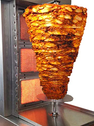 Commercial Automatic Shawarma Machine-Trompo Tacos Pastor-3 Burner Spinning Vertical Broiler Propane Grill