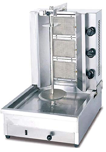 Commercial Automatic Shawarma Machine-Trompo Tacos Pastor-3 Burner Spinning Vertical Broiler Propane Grill