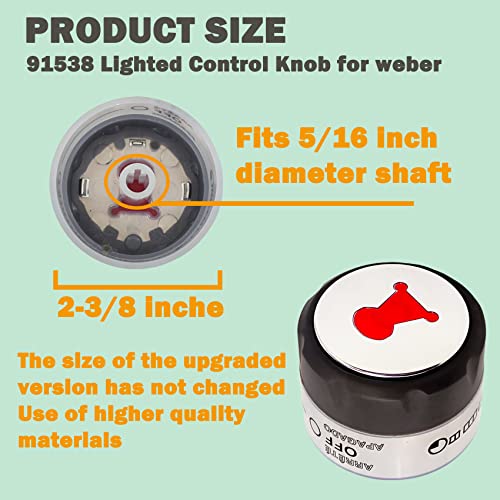 ๐ฎ๐ฌ๐ฎ๐ฏ ๐๐ฉ๐ ๐ซ๐๐๐๐ 91538 Gas Grill Lighted Control Knobs(OEM) , 91538 Knob Compatible with Weber Summit 400/600 Grills Manufactured 2012 and Later, Fit for E-470/670, S-460/470/660/670 etc.