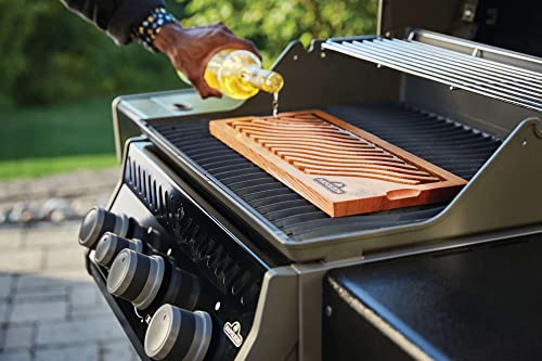 Napoleon Rogue 425 BBQ Grill, Black, Propane Gas - R425SBPK-1-OB - With Three Burners and Range Gas Side Burner, Barbecue Gas Cart, Folding Sideshelves, Instant Failsafe Ignition