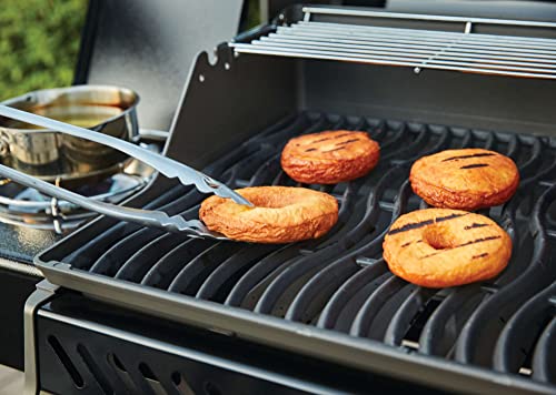 Napoleon Rogue 425 BBQ Grill, Black, Propane Gas - R425SBPK-1-OB - With Three Burners and Range Gas Side Burner, Barbecue Gas Cart, Folding Sideshelves, Instant Failsafe Ignition