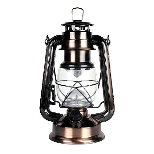 NEBO 15 LED Lantern, 9" Battery Operated Traditional Metal Lantern Design for Indoor/Outdoor Use, Copper - New