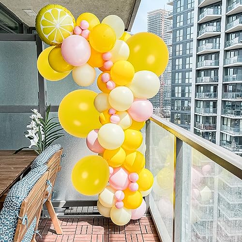 RUBFAC 116pcs Yellow Balloons Different Sizes Pack of 36 18 12 10 5 Inch for Garland Arch Extra Large Balloons for Birthday Graduation Wedding Party Decoration