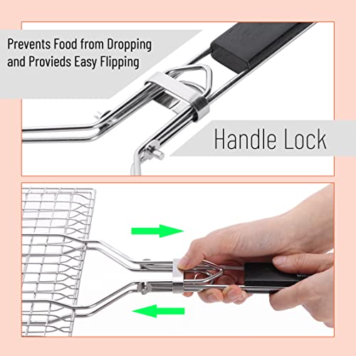 UNCO- Grill Basket, Stainless Steel, Fish Grill Baskets for Outdoor Grill, Vegetable Grill Basket, BBQ Grill Basket, BBQ Basket, Grilling Basket, Fish Basket for Grilling, Grill Accessories.
