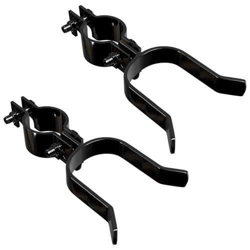 VIVIDA Chain Link Gate Latch 1-3/8" x 1-7/8", Black Gate Fork Latch for Outdoor Fence, Black Powder Coated, Chain Link Fence Parts, 2 PCS