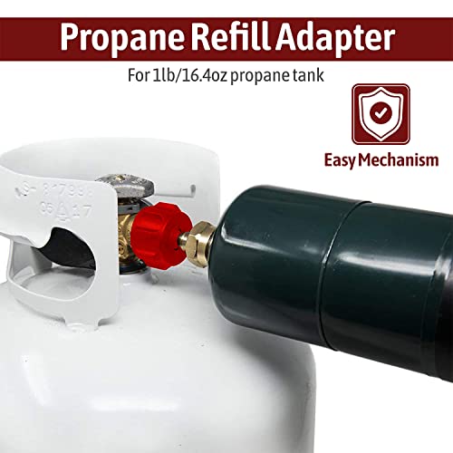 GasOne Propane Refill Adapter and 4ft Propane Hose Adapter 1lb to 20lb - Propane Cylinder with Type 1 - Fits All 1 LB Throwaway Disposable Cylinder