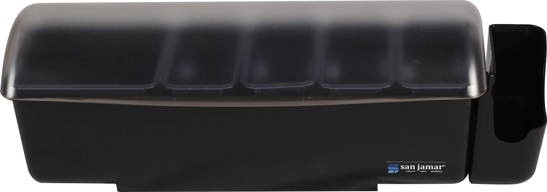 San Jamar Dome Plastic Garnish Center, 8 Pint - 5 Tray, Black