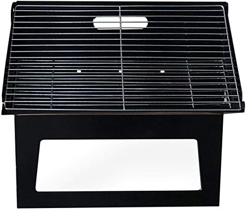 Elly Portable Design Handy and Lightweight Briefcase Easy to Clean. Ideal for Outdoor Barbecue, Camping 19.5x12x16 Foldable Grill, Black