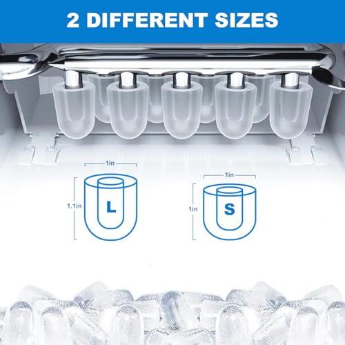 Countertop Ice Maker, Chewable Pebble Portable Ice Maker Machine, 9 Cubes Ready in 6 Mins, 26lbs/24H, Self-Cleaning Ice Machine with Ice Scoop and Basket, for Home Kitchen Office Bar Party