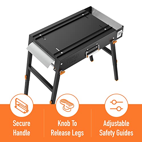 Yukon Glory Universal Portable Grill Table/Flat Top Grill Griddles Stand with Built in Grill Caddy - Designed to Fit Tabletop Blackstone Griddle & Many Others - Outdoor Cooking Camping & Tailgating