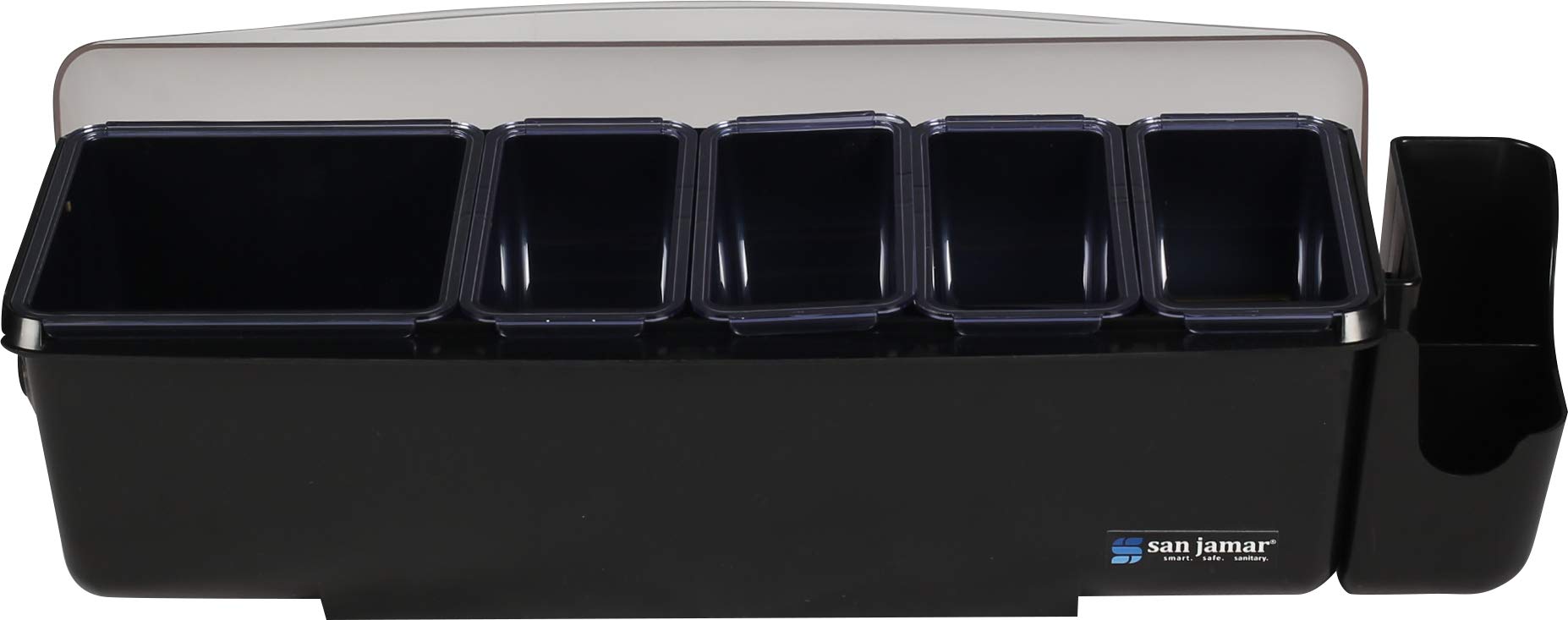 San Jamar Dome Plastic Garnish Center, 8 Pint - 5 Tray, Black