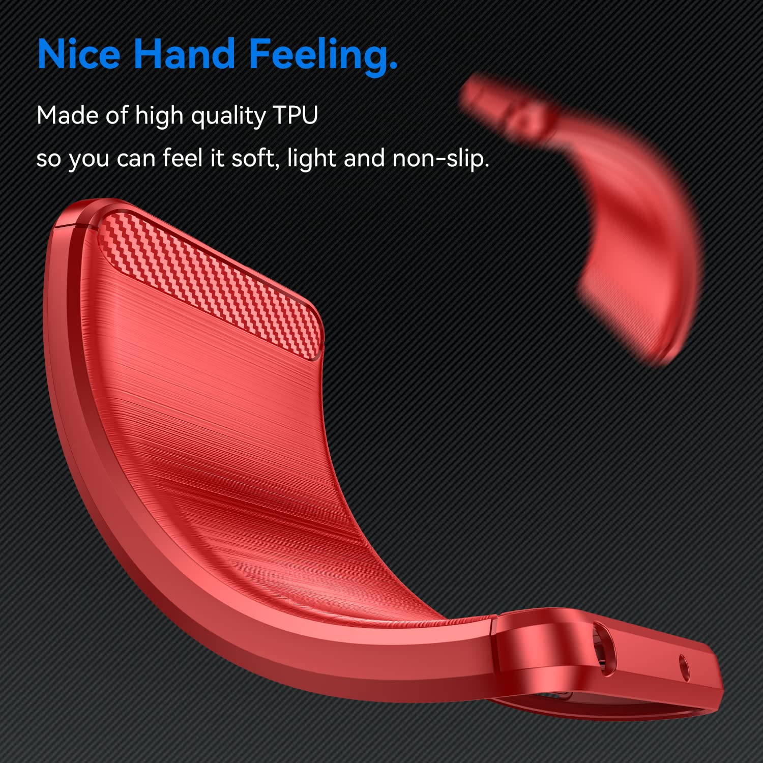 Jusy Case for Oneplus Nord N30 5G with [2*HD Tempered Glass Screen Protector], Enhanced Grip Light Shockproof Flexible TPU Rubber Protective Cover for 1+ Nord N30 5G (Red)