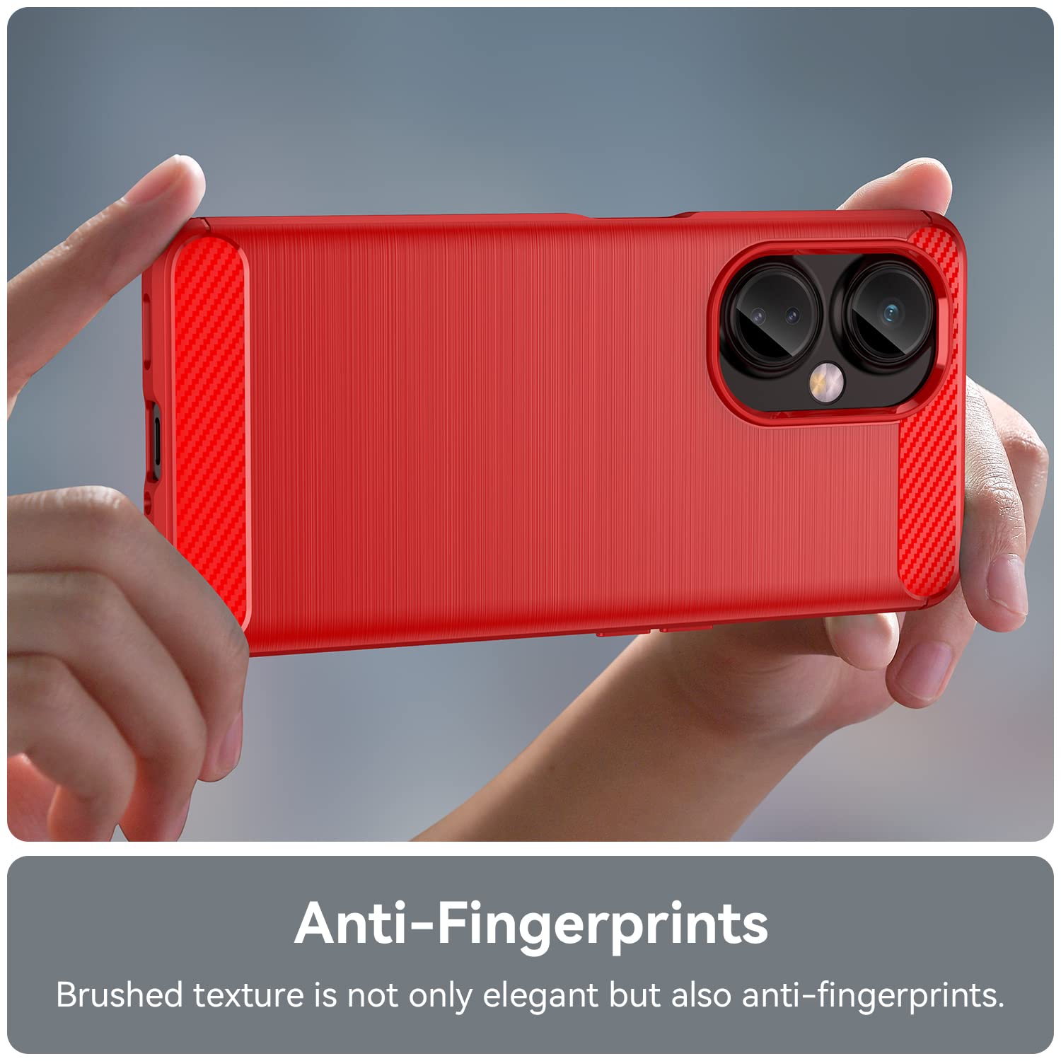 Jusy Case for Oneplus Nord N30 5G with [2*HD Tempered Glass Screen Protector], Enhanced Grip Light Shockproof Flexible TPU Rubber Protective Cover for 1+ Nord N30 5G (Red)