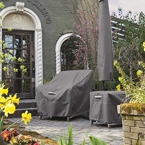 Classic Accessories Ravenna Water-Resistant 22 Inch Kamado Ceramic BBQ Grill Cover, Dark Taupe