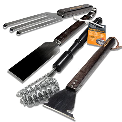 GrillGrate Essential Accessories Set - Grilling Tongs, Grilling Scraper, and Grilling Brush - Maximize The Impact of GrillGrates - Accessories for Better Grilling
