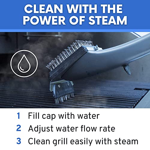 Grill Daddy Made in the USA Bristles GB91062S Barbeque Grill Steam Brush with Stainless Steel B, 15-Inch, Black