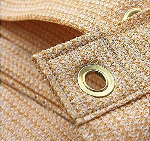 ALBN Balcony Screen Privacy Protection Outdoor Shading Net Windshield UV Protection HDPE Tear Resistant with Rope & Cable Ties, Height 1.1m/1.4m (Color : Beige, Size : 140x350cm)