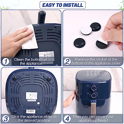 Appliance Slider for Kitchen Appliances,12pcs Self-Adhesive Small Appliance Slider,Kitchen Appliance Sliders for Counter Coffee Maker, Air Fryer, Pressure Cooker, Blender,Coffee Machine,Stand Mixer