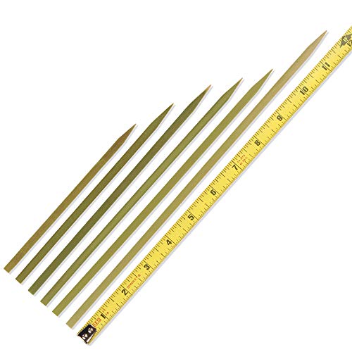 BambooMN Brand - Premium Flat Style Bamboo Wood BBQ Kebab Meat and Fruit Food Skewers, 10" - 100 pcs