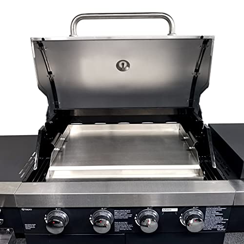 Universal Non-stick Stainless Steel Griddle Pan 16" X 22" for Gas/Charcoal Grills, 4/5/6 Burner Gas Grill Accessory Plancha, Big Size