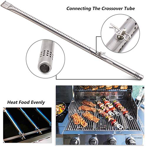 Criditpid Grill Replacement Part for Charbroil 463625217 463625219 463673519 463673019 463347017 463673517 463673017 463275517 463342119, 2Pack Grill Burner Heat Plate Ignitors Crossover Tube
