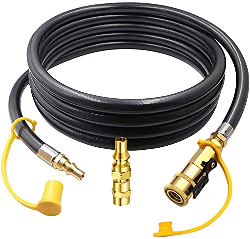 MCAMPAS 12FT Propane Hose 1/4" Quick Disconnect Adapter Kit with 1/8”Female Thread x 1/4”Quick Connect Plug Replacement for Weber 54060001 Q2200,51010001 Q1200 Grill Easy to Hook Up RV Motorhomes