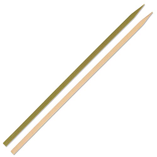 BambooMN Brand - Premium Flat Style Bamboo Wood BBQ Kebab Meat and Fruit Food Skewers, 10" - 100 pcs