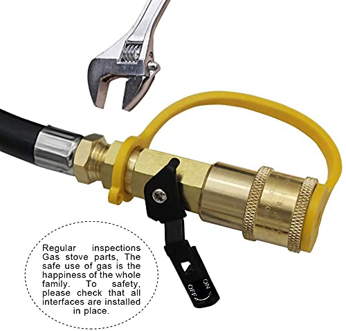 MCAMPAS 12FT Propane Hose 1/4" Quick Disconnect Adapter Kit with 1/8”Female Thread x 1/4”Quick Connect Plug Replacement for Weber 54060001 Q2200,51010001 Q1200 Grill Easy to Hook Up RV Motorhomes