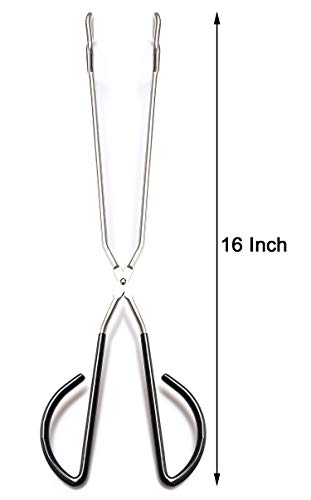 Stainless Steel Kitchen Tongs, Hiash 16 Inch Extra Long Scissor Tongs with Comfortable Handle for Barbecue Grilling