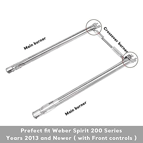 Uniflasy Grill Parts Kit Replacement for Weber Spirit 200 Series, Grill Burner Tubes, Grill Igniter for Spirit E-210, E-220, Spirit S-210, S-220 with Front Controls, 69785, 7642