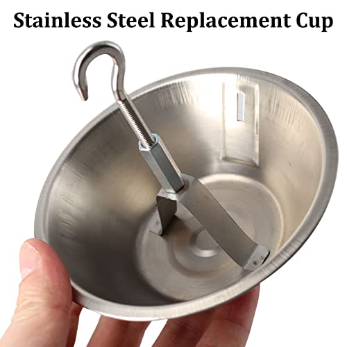 FFfeily Replacement Grill Grease Cup for BBQ Grill Grease Collection Stainless Steel Hanging Cup Kit for Outdoor Grill Drip Oil Catching