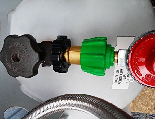 Aobbmok Universal Fit Propane Tank Adapter Converts POL to QCC1/Type 1 Wrench to Hand Tighten Old to POL Cylinder Valve